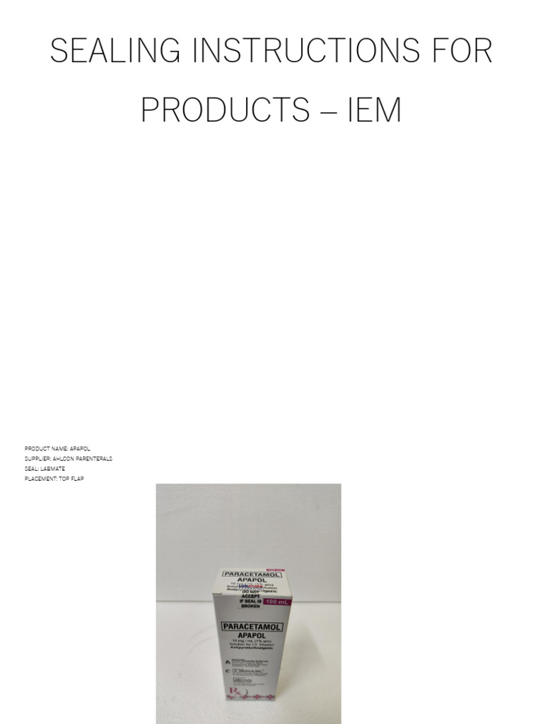 Sealing Instructions - Iem | Download Free PDF | Pharmaceutical Industry