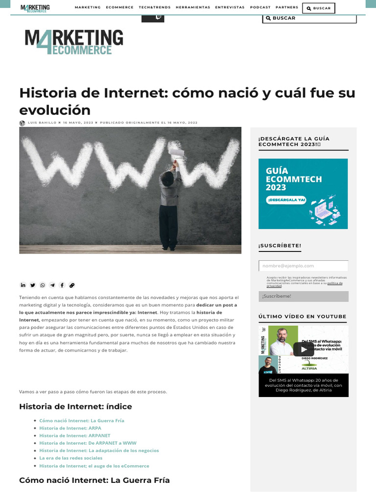 Evolución de Internet: Orígenes y Cambios | PDF | Internet | Red mundial