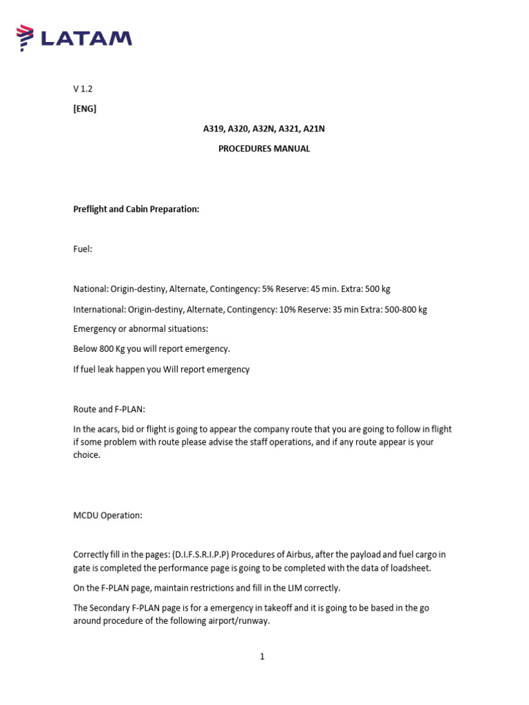 A320 Procedures V1.1.2 Real | PDF | Takeoff | Runway