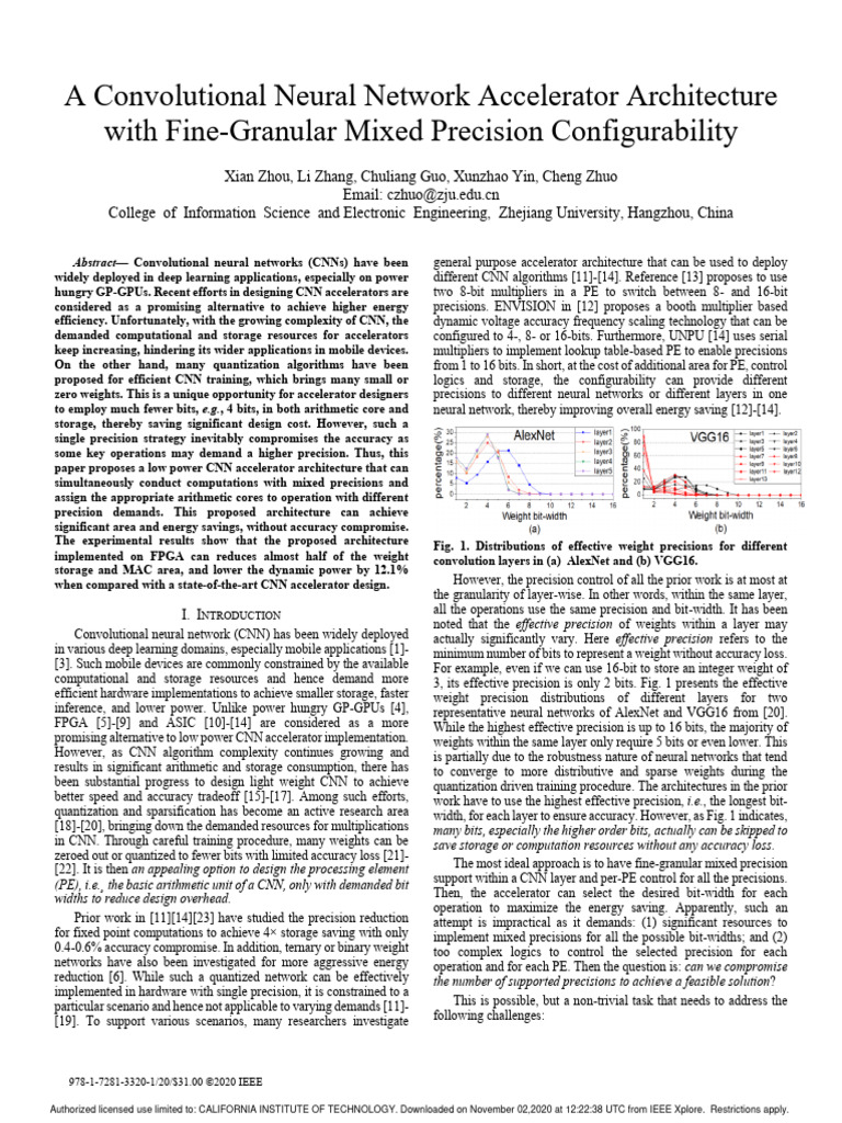 A Convolutional Neural Network Accelerator Architecture Pdf Artificial Neural Network Deep