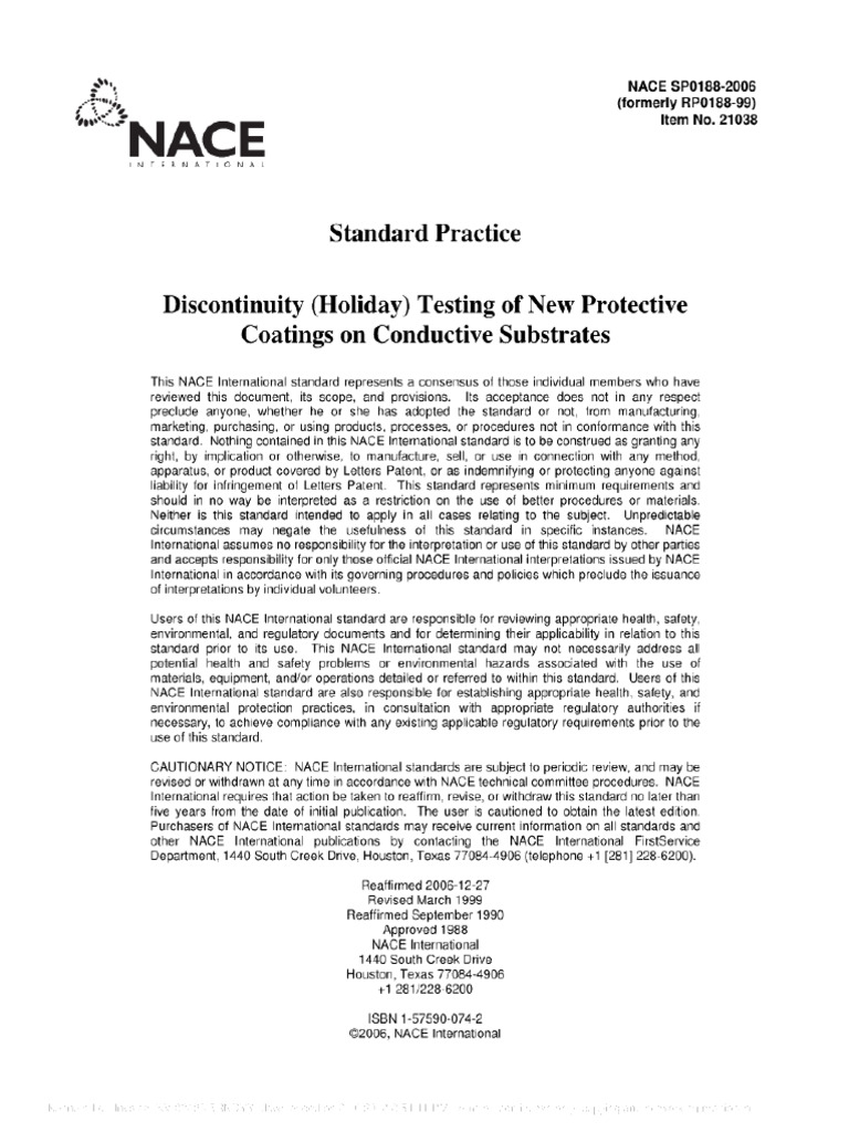Nace SP 0188-2006 | PDF
