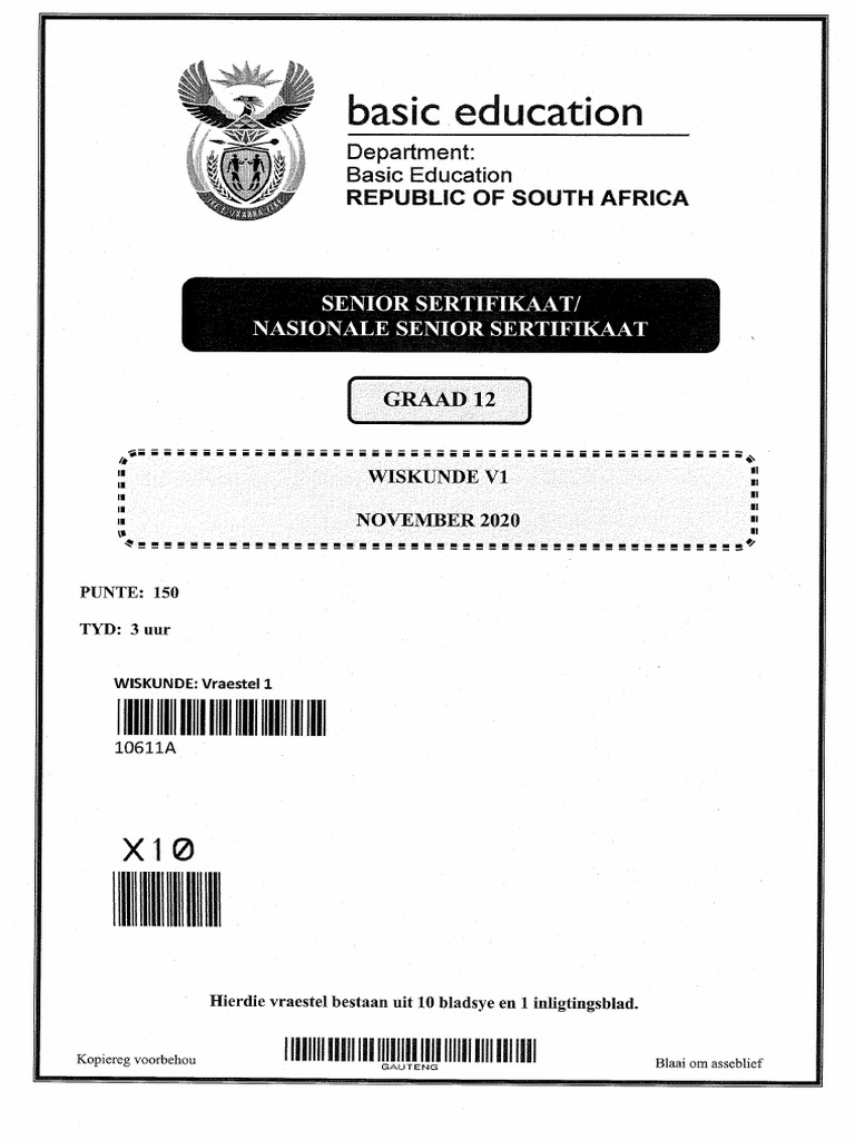 Gr 12 Wisk I NSC Nov 2020 | PDF