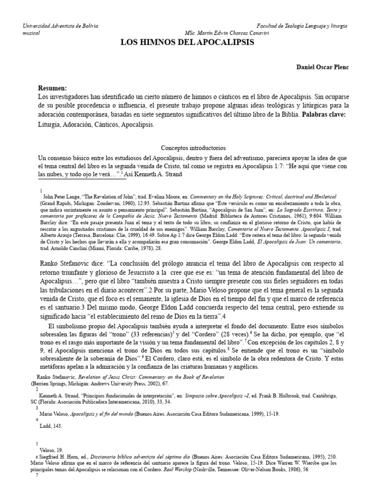 LOS HIMNOS DEL APOCALIPSIS - OSCAR PLENC | Descargar gratis PDF | Cristo (título) | Libro de ...