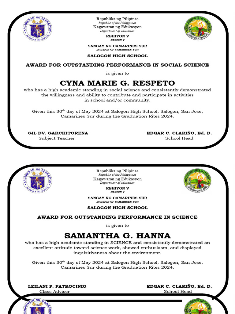 Award For Outstanding Performance-Tvl | PDF