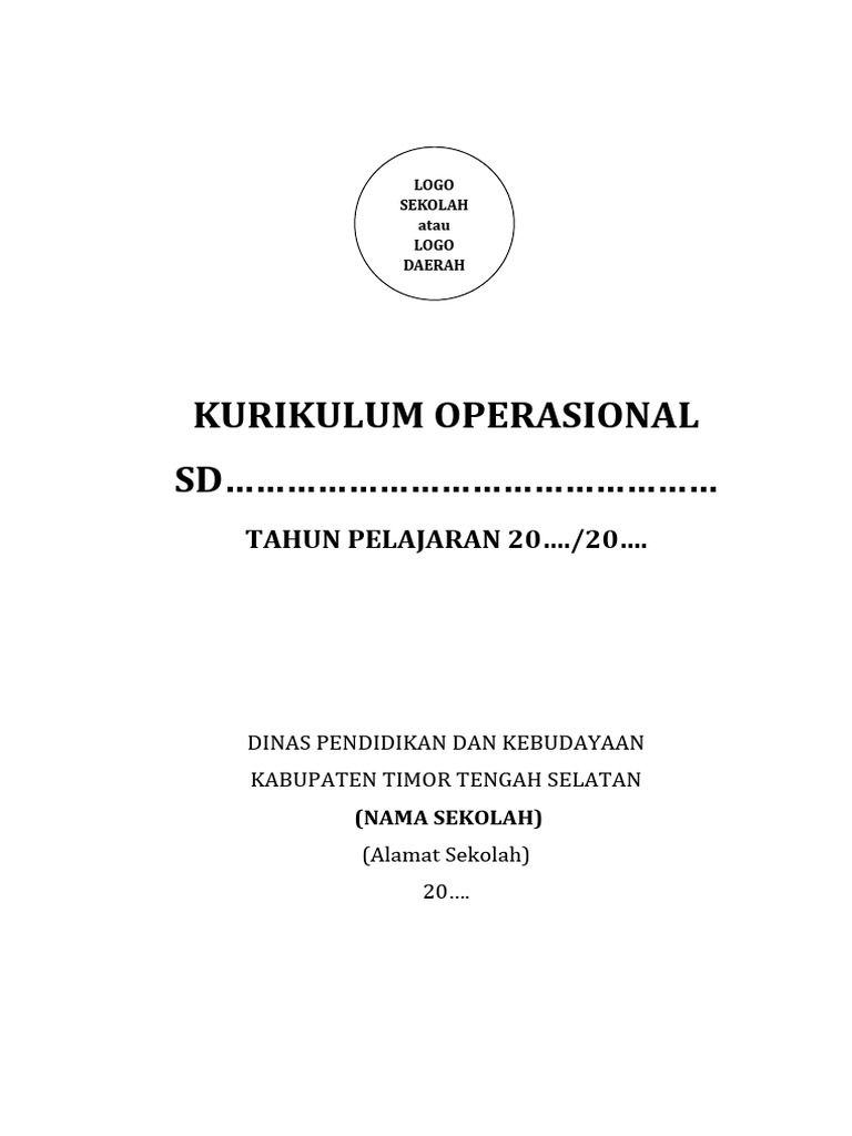 1.1 Model Dok. KOSP, SD - K13 & Kurma Mandiri Belajar,, Form-Rev. | PDF