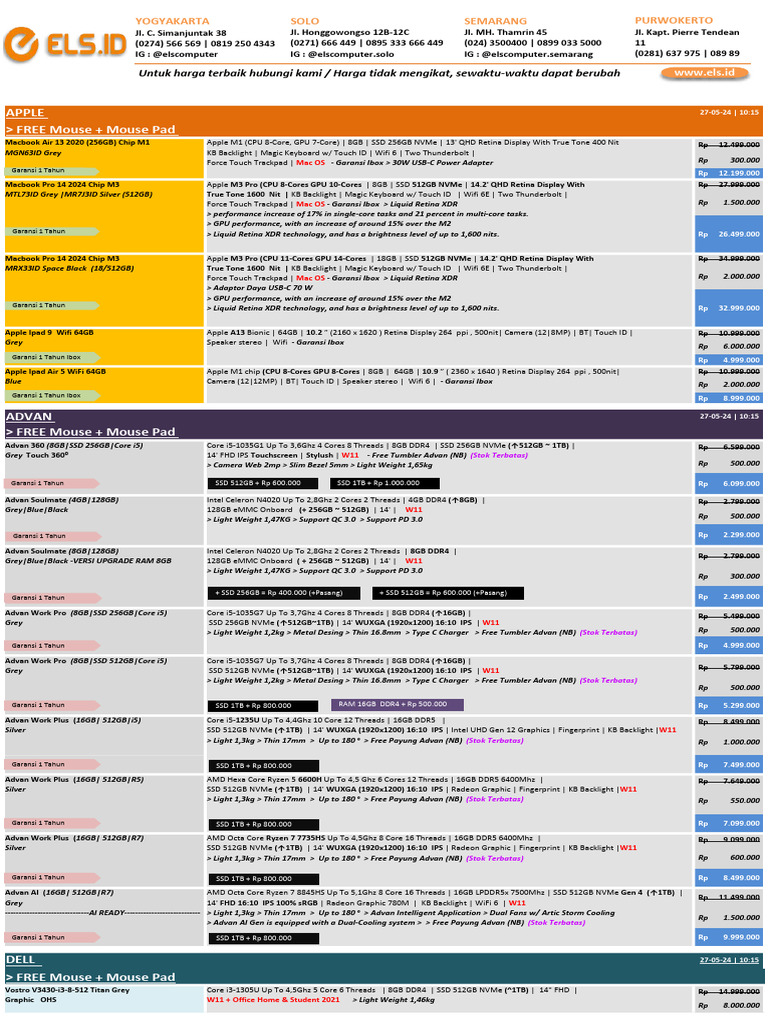 ELS 27 Mei 2024 | PDF | I Pad | Computing