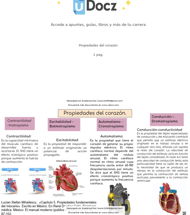 Propiedades Cardíacas y Cronotropismo | PDF | Corazón | Músculo cardíaco