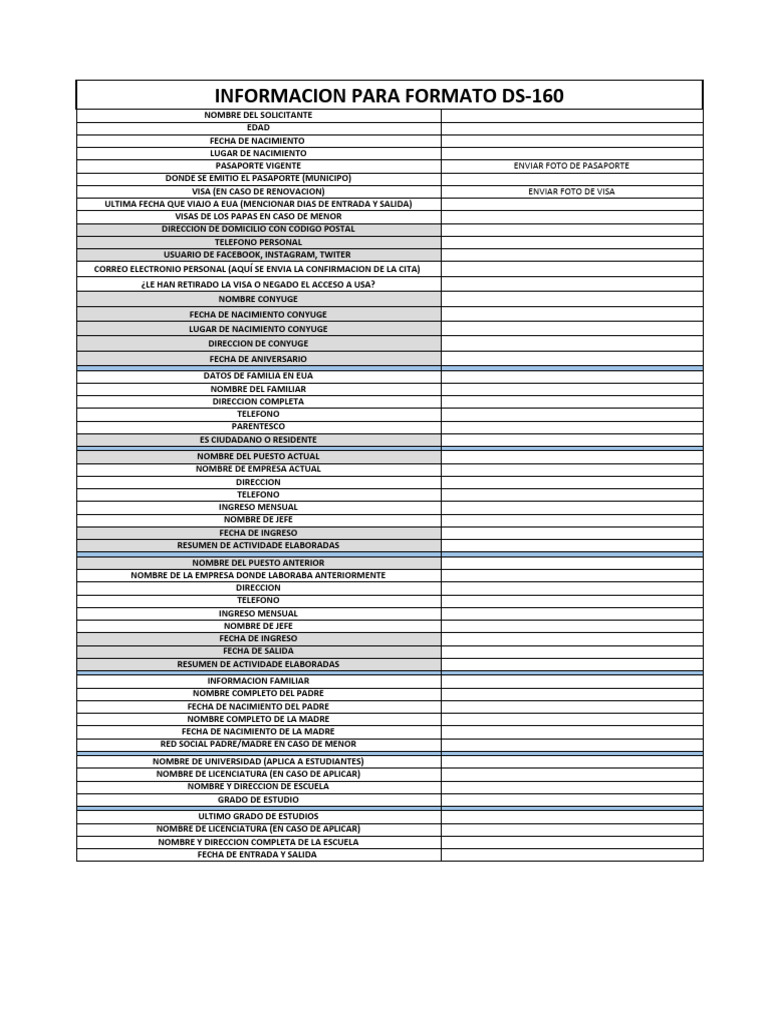 Formato Ds 160 | Descargar gratis PDF | Visa de viaje | Facebook