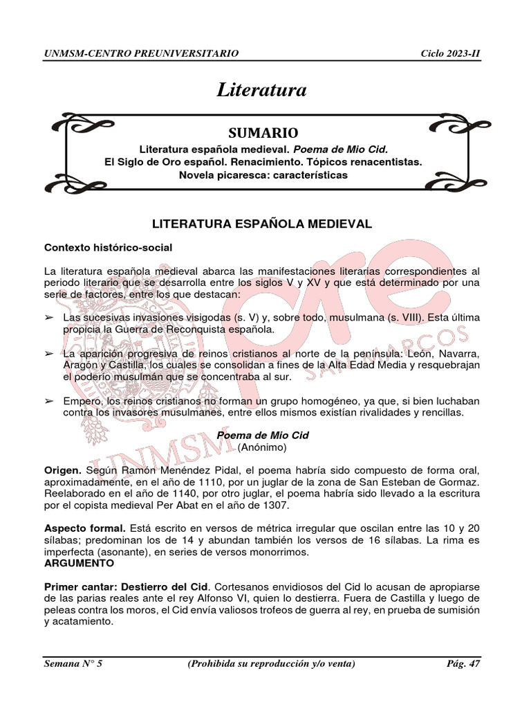 Literatura Española Medieval: El Cid | PDF | España | Literatura española