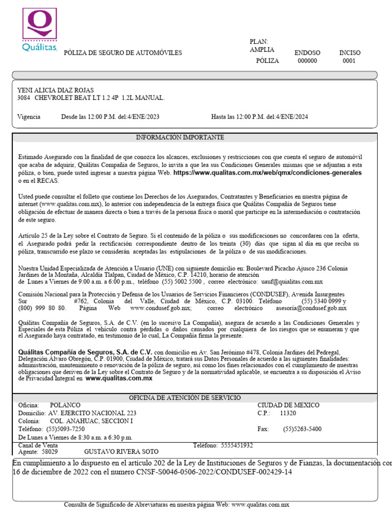 Poliza 2023-24 | PDF | Póliza de seguros | Seguro