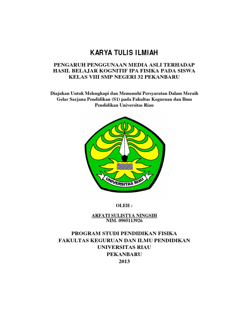Contoh Karya Ilmiah Ipa | PDF