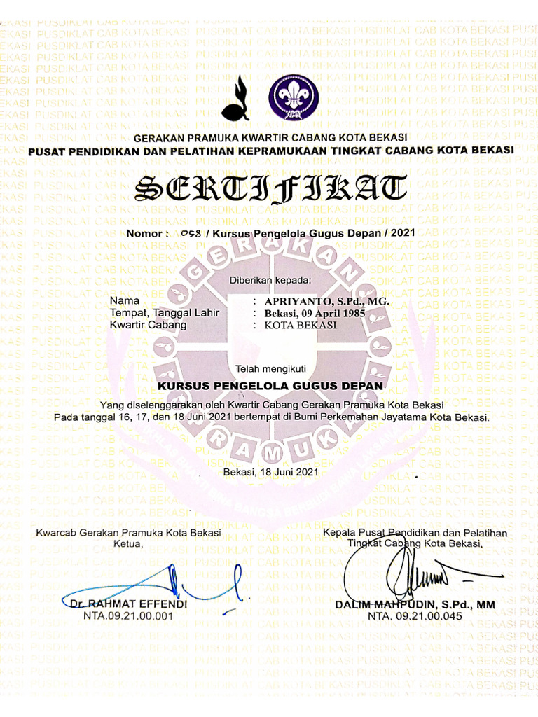 Sertifikat KPGD 2021 | PDF