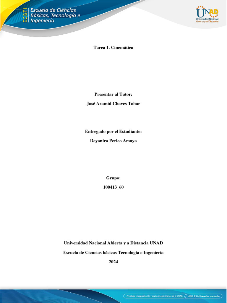 Tarea 1 - Cinematica | PDF | Cinemática | Velocidad