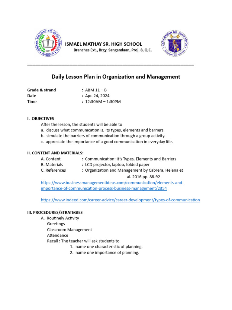 DLP For COT CommunicationV3 | PDF | Communication | Learning