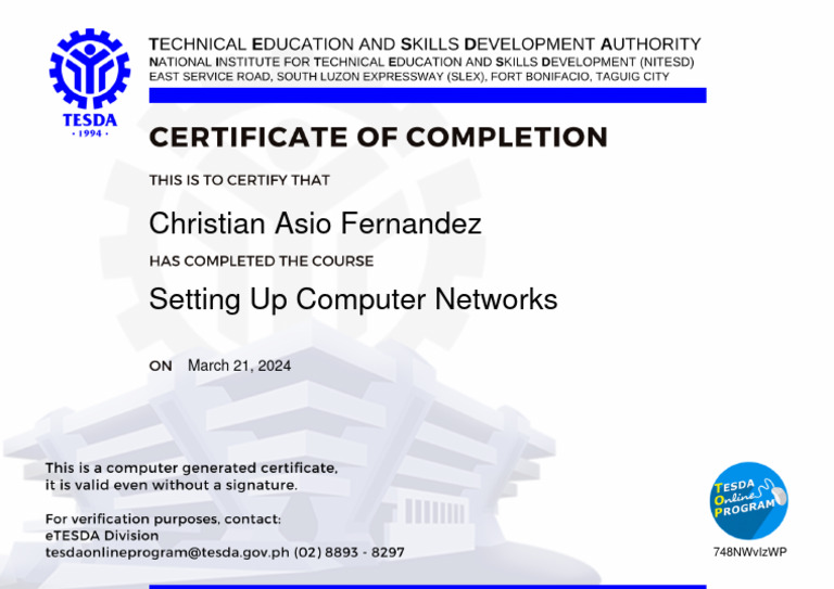 Certificate of Completion | PDF | Computers