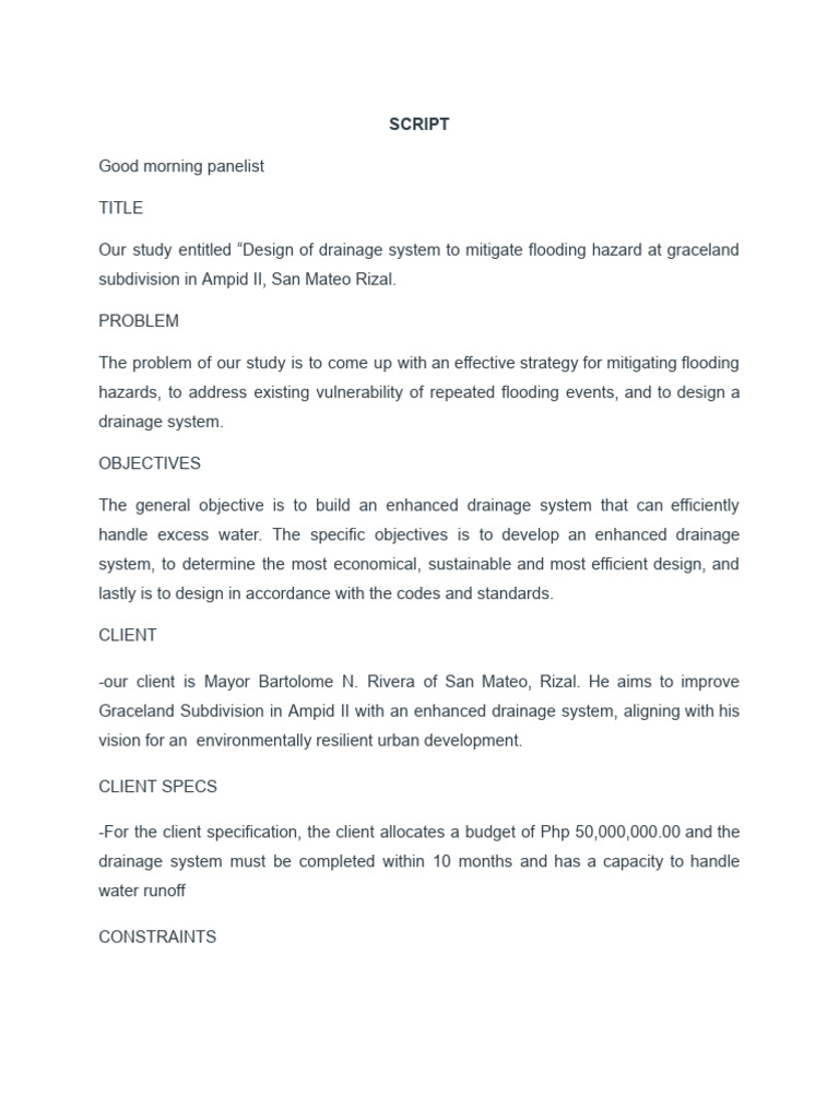 SCRIPT | PDF | Storm Drain | Flood