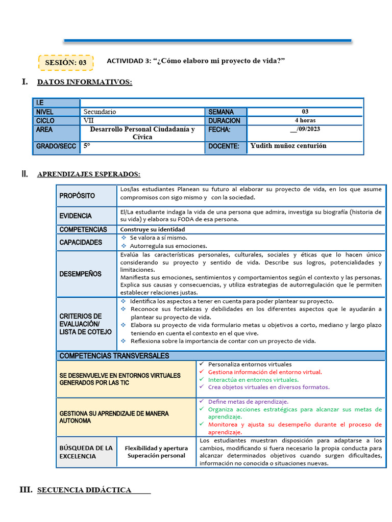 5º DPCC - Ses 3 Uni 6 - Sem 03 | PDF | Aprendizaje | Maestros