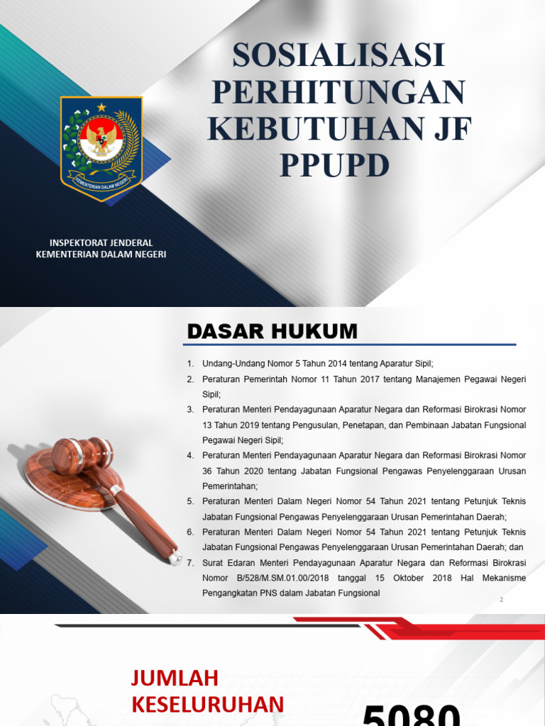 Sosialisasi Perhitungan Kebutuhan Jf Ppupd Rev Pak Sis II | PDF