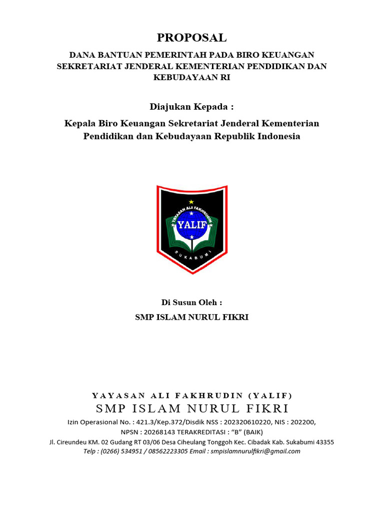 Bantuan Rehabilitasi SMP Nurul Fikri | PDF