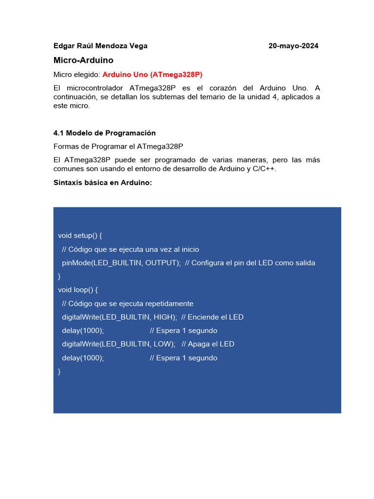 Tarea Arduino Uno | PDF | Arduino | Desarrollo de software