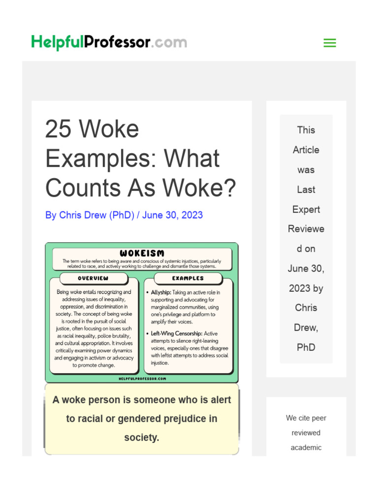 25 Woke Examples- What Counts as Woke? (2023) | PDF | Intersectionality