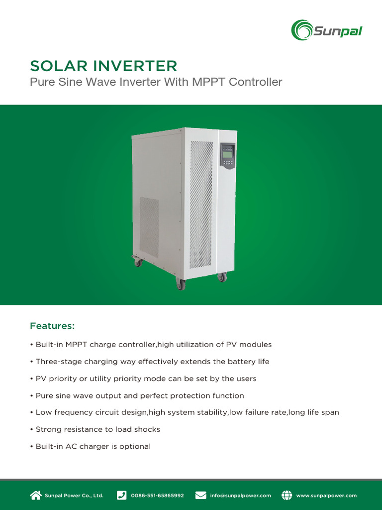 Sunpal 3kva-30kva Solar Inverter With Controller | PDF | Power Inverter ...