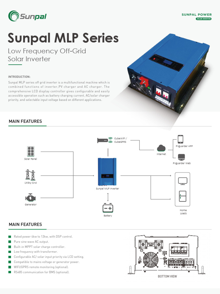 Sunpal MLP Series 4-12KW Solar Inverter | PDF | Power Inverter ...