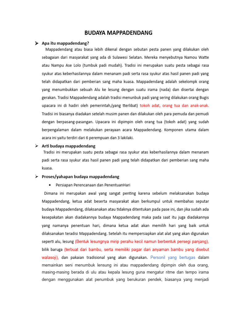 Tradisi Mappadendang: Pesta Syukur Panen | PDF | Agama & Spiritualitas