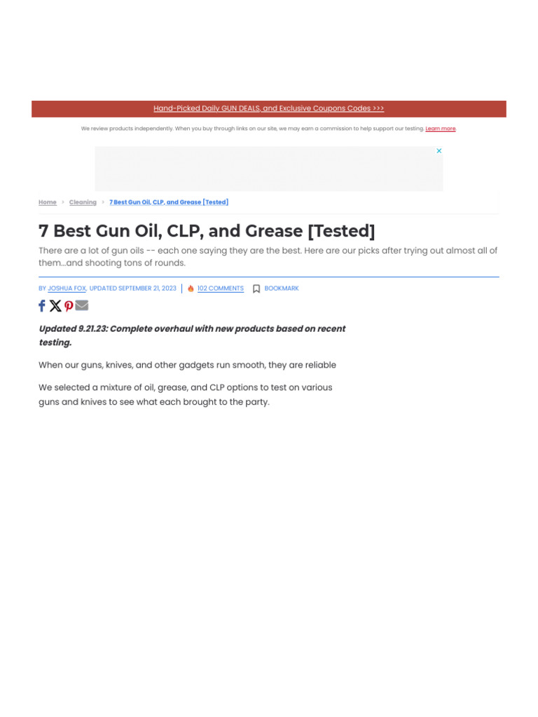 7 Best Gun Oil, CLP, and Grease (Tested) - Pew Pew Tactical | PDF ...
