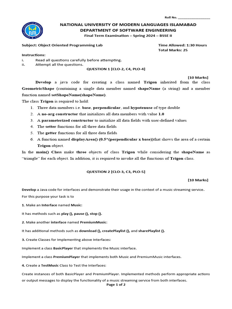 OOP - Final - LAB - Exam II A-B - Iqra Shahzad | PDF | Class (Computer ... OOP - Final - LAB - Exam II A-B - Iqra Shahzad | PDF | Class (Computer ...