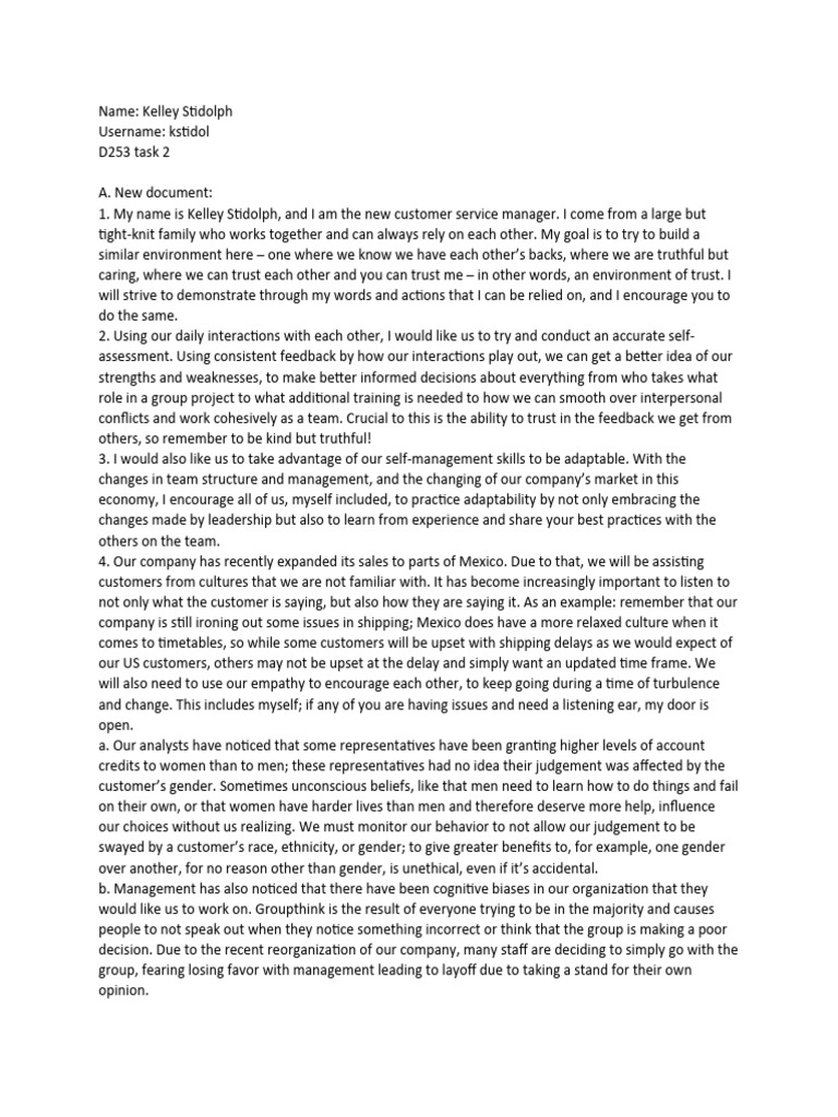 D253 task 2 | PDF | Psychological Concepts | Psychology