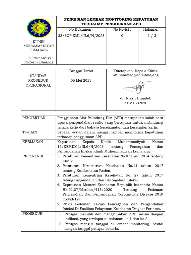 Monitoring Kepatuhan Penggunaan APD | PDF