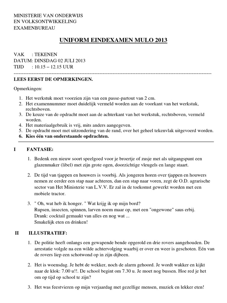 Tekenen Eind Mulo 2013 | PDF