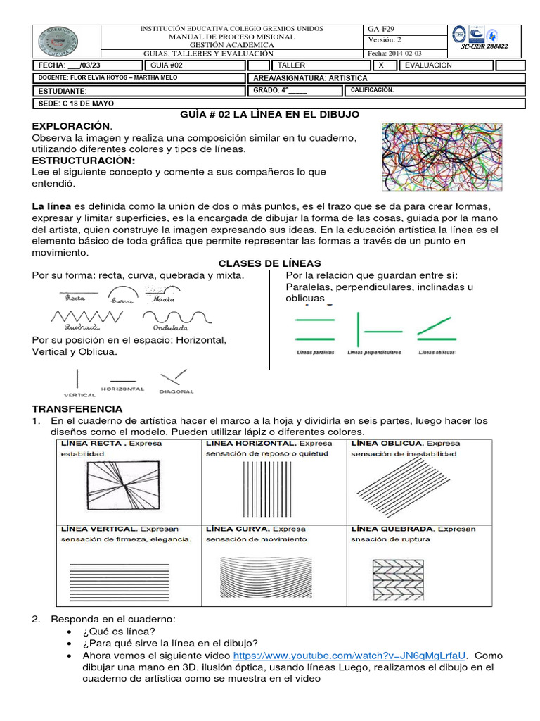 Guía de Líneas en el Dibujo Artístico | PDF