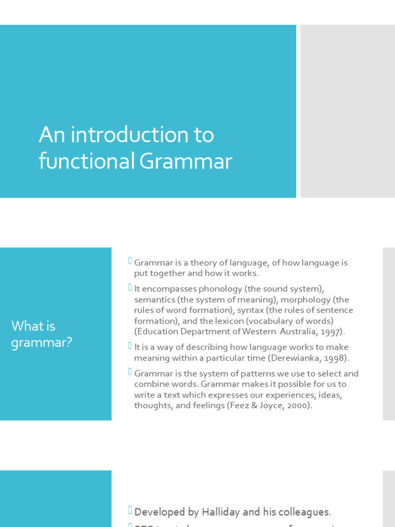 Introduction to Functional Grammar | PDF | Semantics | Syntax