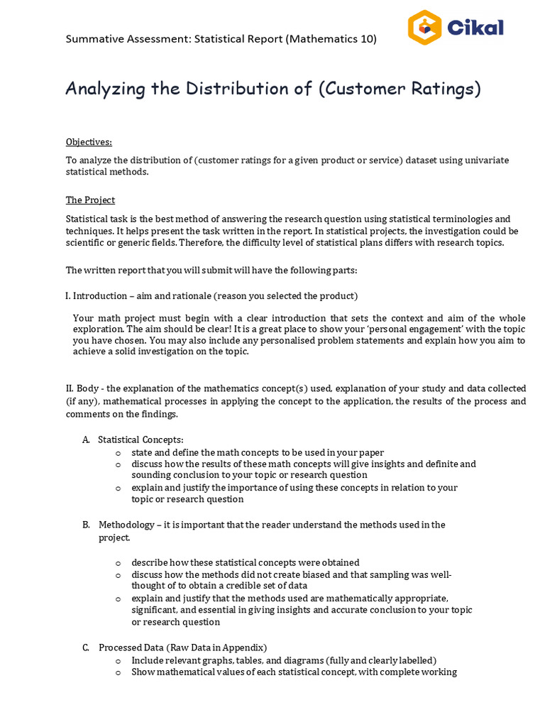 TSC Summative Y10 Statistics Report | PDF | Statistics | Mathematics