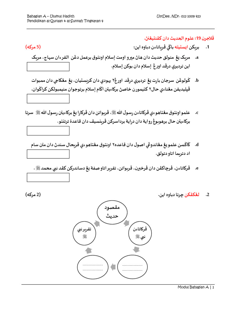 Bahagian A - Himpunan Soalan T4 Ulum Al-Hadis | PDF
