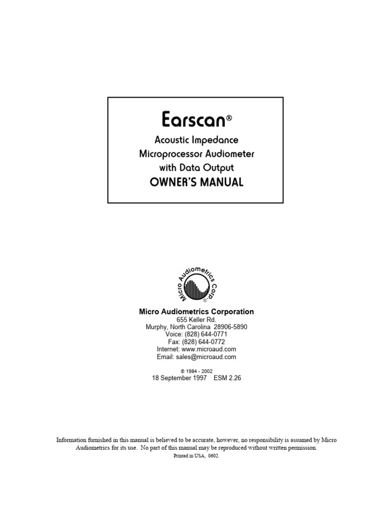 Manual Earscan Audiometro | PDF | Auditory System | Senses