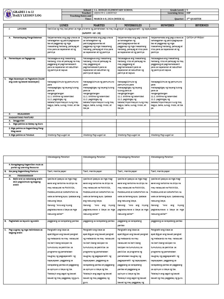 DLL - Esp 5 - Q3 - W6 | PDF