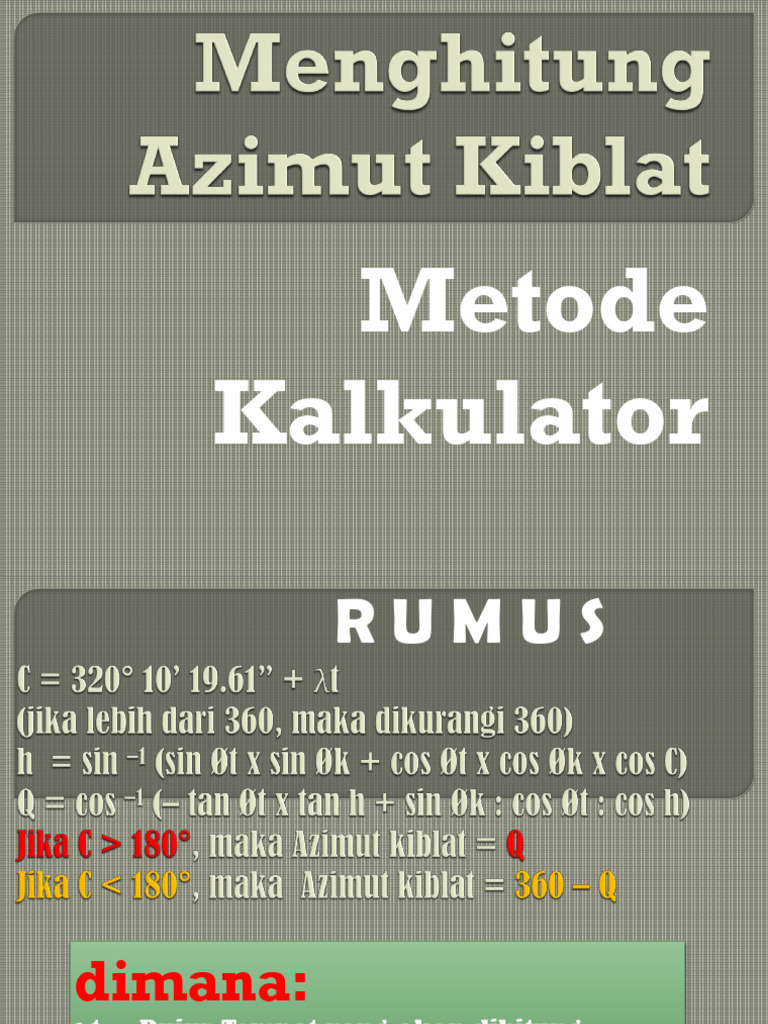 Menghitung Azimut Kiblat | PDF