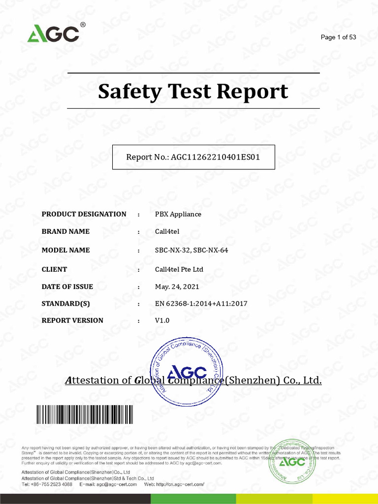 nx32-CE-LVD-safety-test-report (1) PBX | Download Free PDF | Mains ...
