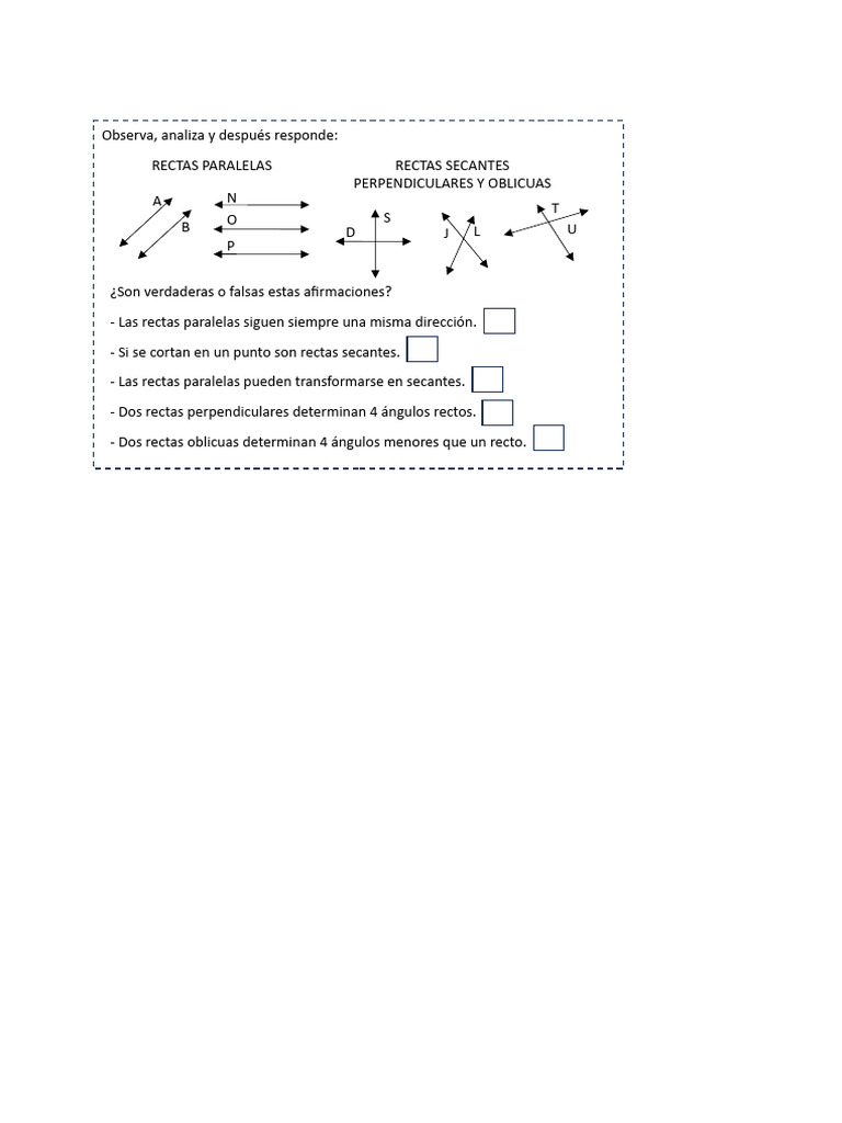 Rectas Paralelas Perpendiculares y Oblicuas | PDF