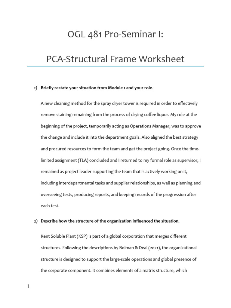 2 Structural Frame Worksheet 1 | PDF | Leadership | Business