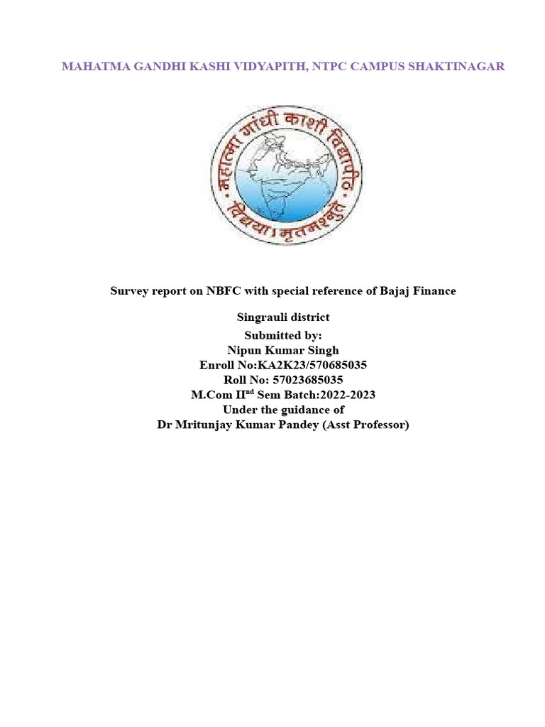 Mahatma Gandhi Kashi Vidyapith | PDF | Non Bank Financial Institution | Banks