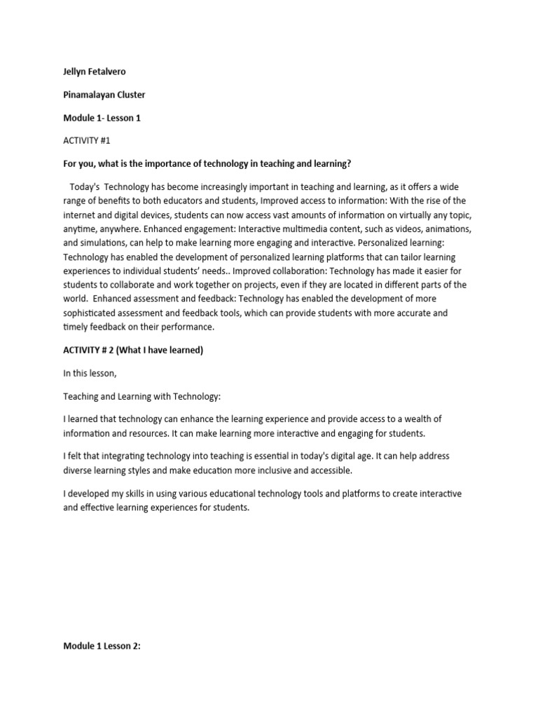 TTL - Activity | Download Free PDF | Learning | Educational Technology