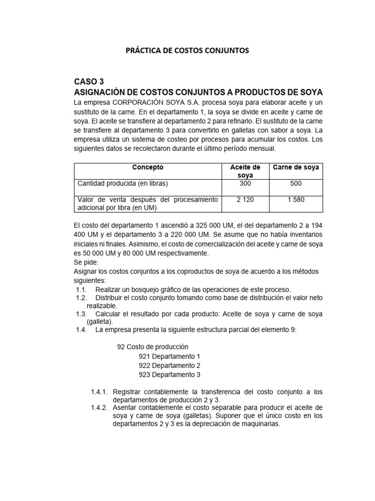 Ejercicios Costos Conjuntos | PDF | Depreciación | Cheque