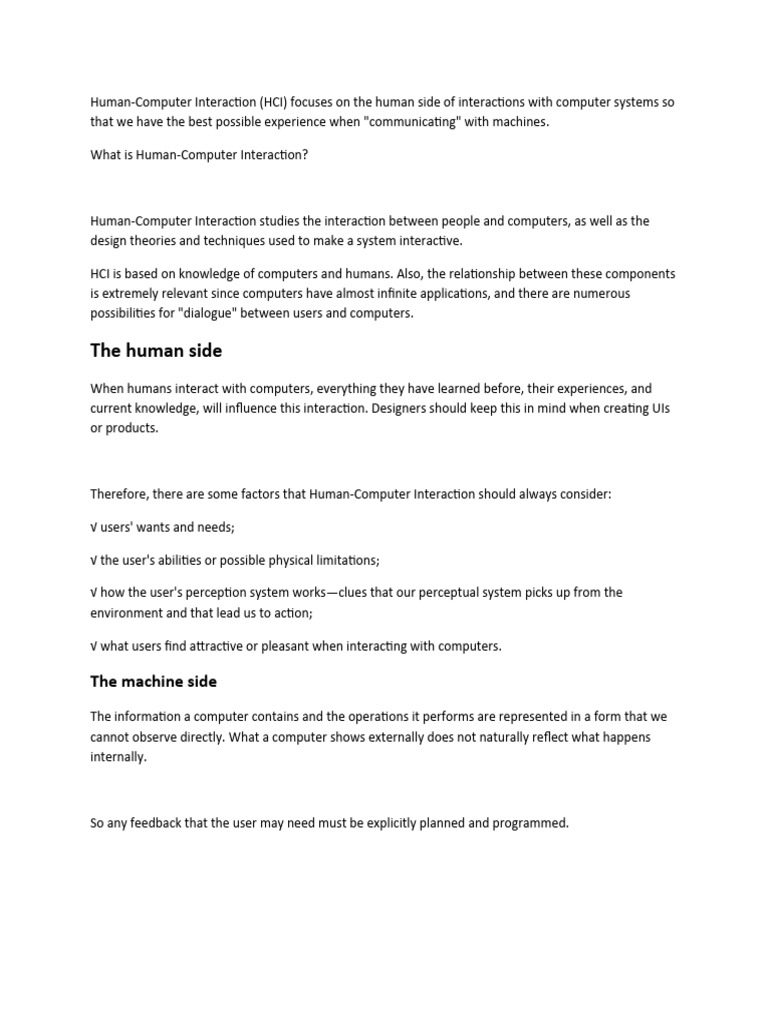 HCI: Design for User-Friendly UIs | PDF | Human–Computer Interaction | User Interface