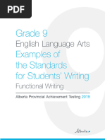 ELA 30-1 Writing Standards Examples | PDF | English Studies | Teachers