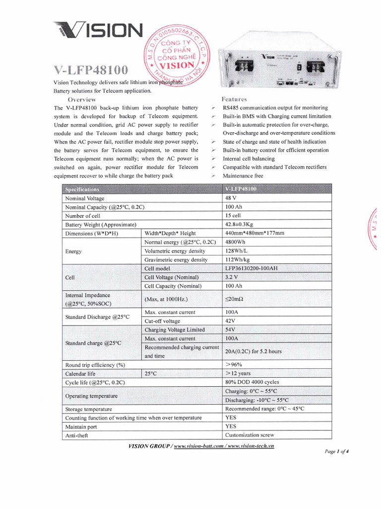 Catalog v-LFP48100 Module | PDF
