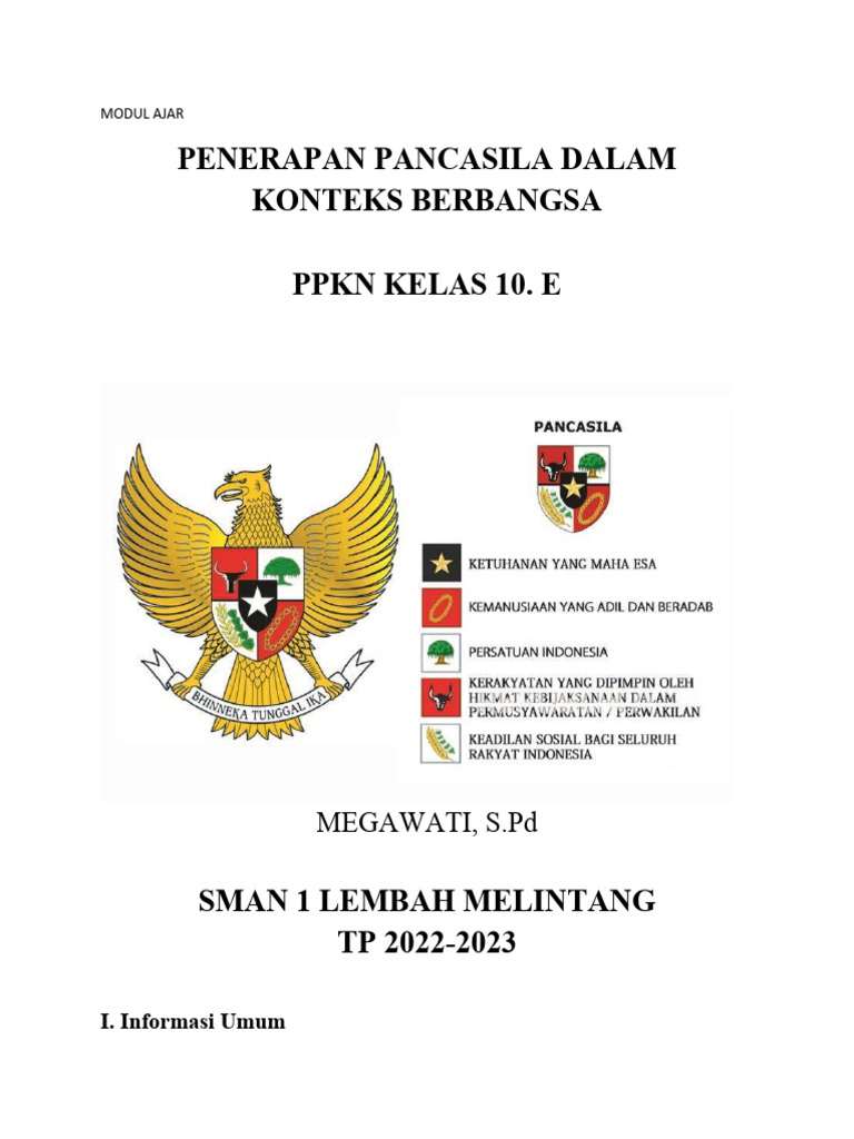 MODUL AJAR FASE E UNIT 2 | PDF